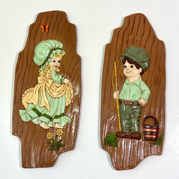 arnel’s | Art | Vintage 976 Arnels Ceramic Wall Art Boy Girl Figures Plaque | Poshmark